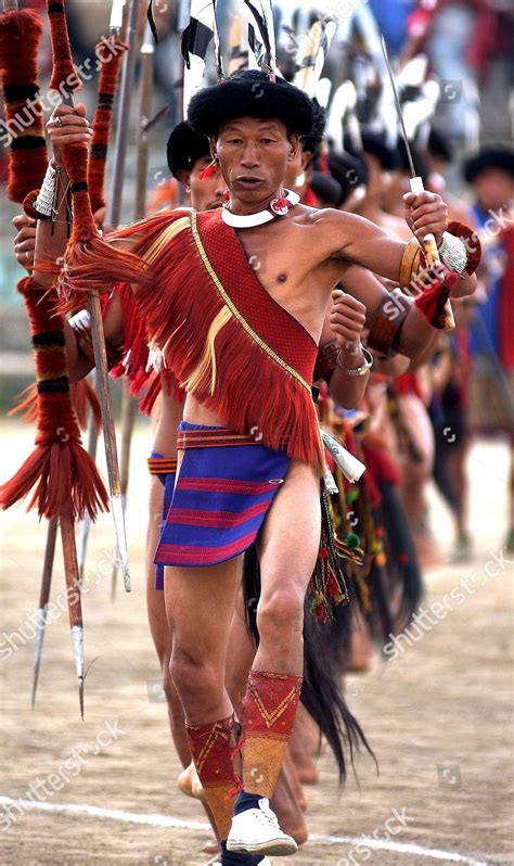 Naga Tribe Men Performing Their Traditional Editorial Stock Photo
