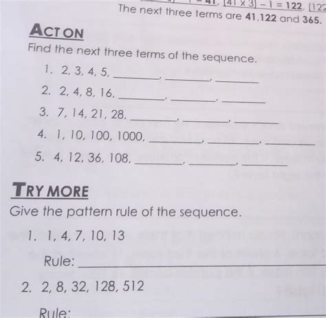 find the next three terms of the sequence pa help po brainly ph