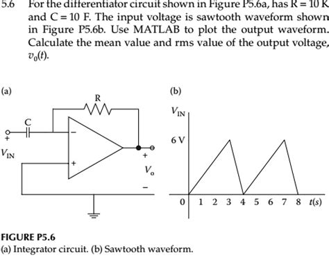 solved and c 10 f the input voltage is a sawtooth waveform shown in figure p5 6b use matlab