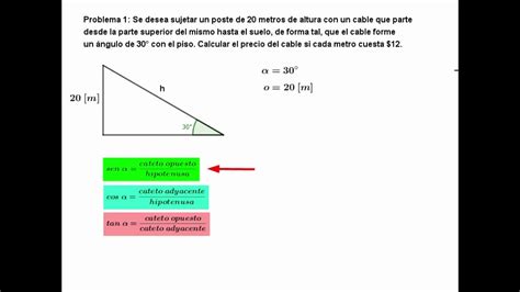 Problema 1 Aplicación de las razones trigonométricas directas YouTube