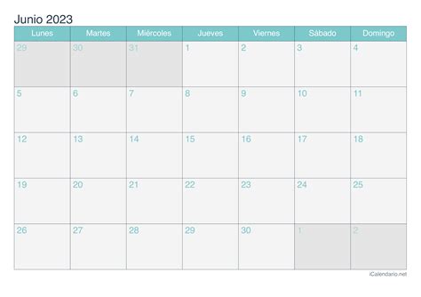 Calendario Junio 2023 Para Imprimir ICalendario Net