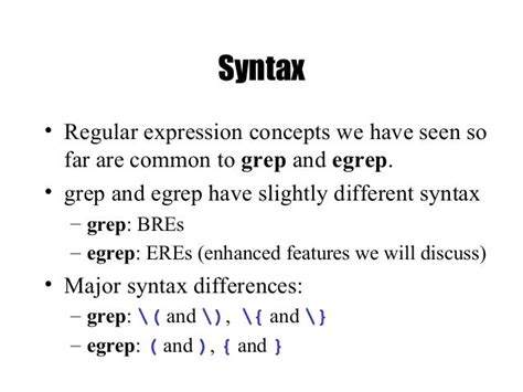 Regular Expressions Vgrep And Egrep