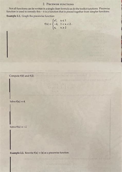 solved 2 piecewise functions not all functions can be