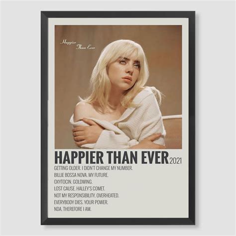 Billie Eilish Happier Than Ever Tracklist Poster Etsy