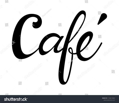 Cafe Text Alphabet Modern Calligraphy Vector Image Vectorielle De