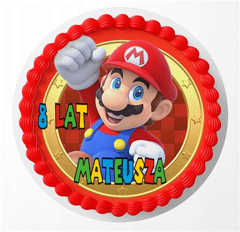 OPŁATEK NA TORT Super Mario Gra GRATIS tekst 13266111012 Allegro pl