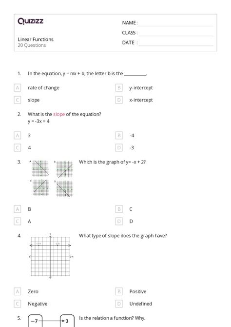 Functions Worksheets For Th Grade On Quizizz Free Printable