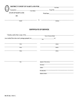 Fillable Online Courts State Md DISTRICT COURT OF MARYLAND FOR