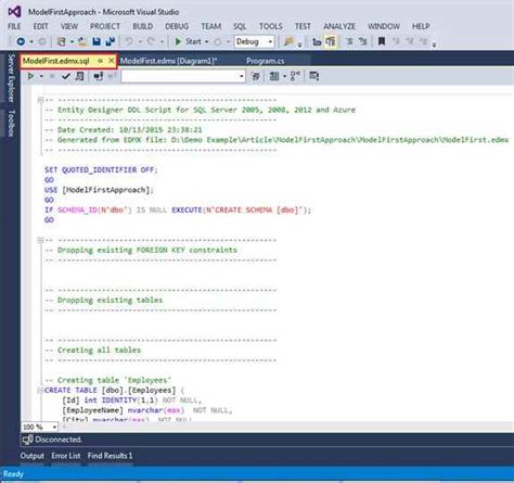Model First Approach In Entity Framework