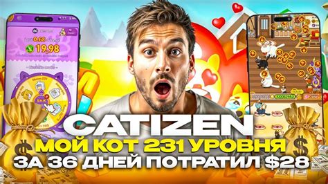 Как получить airdrop от catizen Мой кот 231 уровня за 36 дней как
