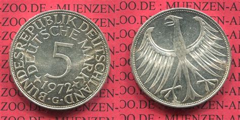 Bundesrepublik Deutschland Germany FRG 5 DM Silberadler Kursmünze BRD