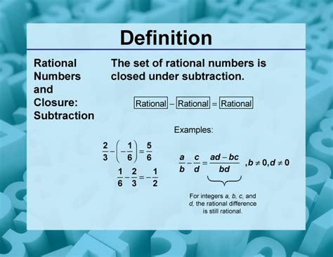 Definition Closure Property Topics Rational Numbers And Closure