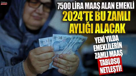 Yeni yılda emeklilerin zamlı maaş tablosu netleşti 7500 lira maaş alan
