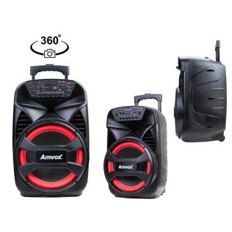 Caixa de Som Amplificada Amvox ACA 480 Viper II Bivolt e Iluminação