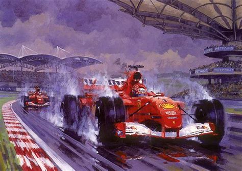 Storming To A Win Michael Schumacher Ferrari F1 Greetings Card