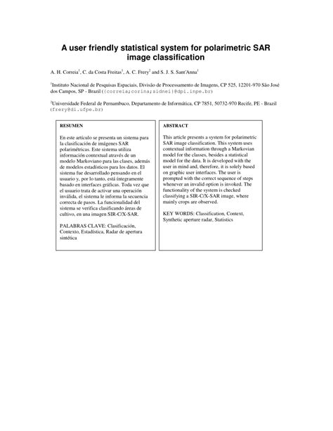 pdf a user friendly statistical system for polarimetric sar image classification
