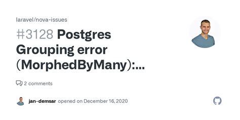 postgres grouping error morphedbymany column taggables tag id must appear in the group by