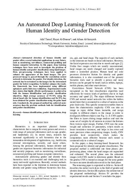 pdf an automated deep learning framework for human identity and gender detection afaf tareef