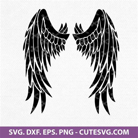 Angel Wings Svg Angel Svg Wings Svg Png Dxf Cut Files For Cricut