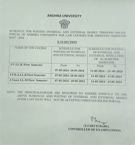 Andhra University Examination Computerization System Certificate