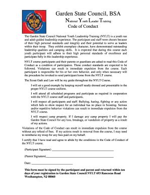Bsa Code Of Conduct Fill Online Printable Fillable Blank PdfFiller