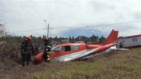 Dois ficam feridos após avião monomotor fazer pouso forçado em Bragança