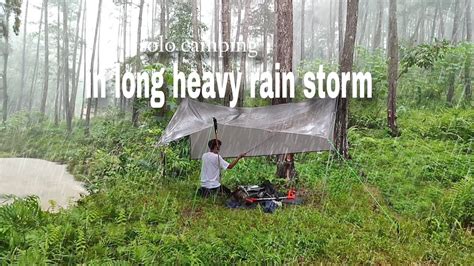 AMAZING RELAXING CAMPING IN LONG HEAVY RAIN AND THUNDERSTORM BY THE