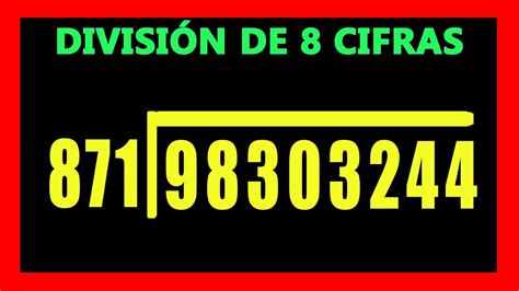 Divisiones De 8 Cifras En El Dividendo Y 3 En El Divisor YouTube