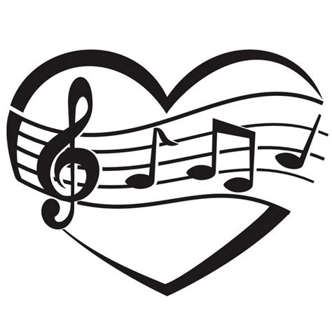 Free Music Clip Art SVG Heart Shaped Musical Notes
