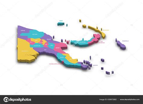 Papua New Guinea Political Map Administrative Divisions Provinces