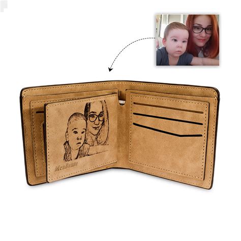 Portefeuille Photo Personnalisé Classique Homme Porte Monnaie Carte