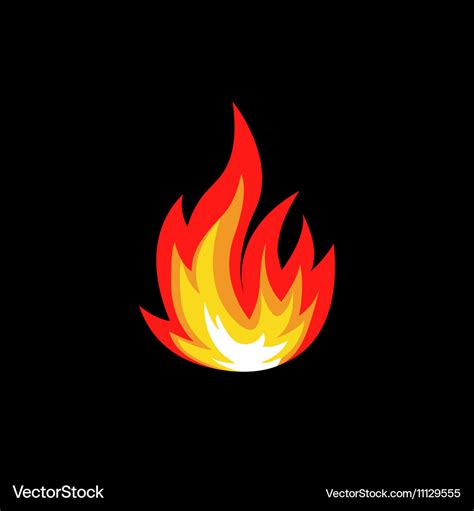 Isolated Abstract Red And Orange Color Fire Flame Vector Image