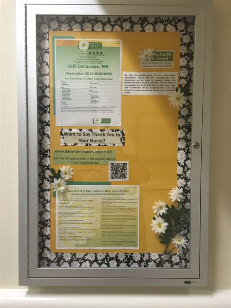 Daisy Bulletin Board At The Front Of Our Unit Honoring Nurses Peer