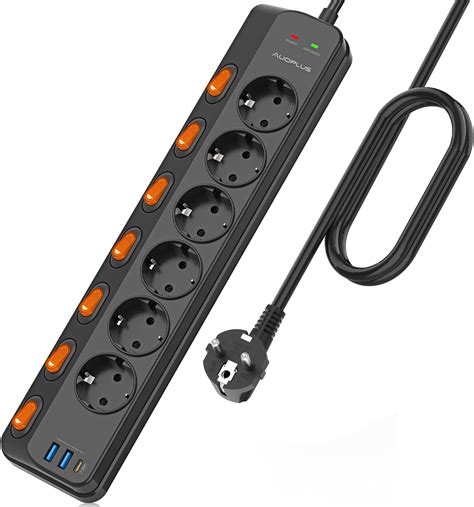 Presa Multipla Con USB Prese Multiple A 6 Prese 2 Porte USB A E 1 USB