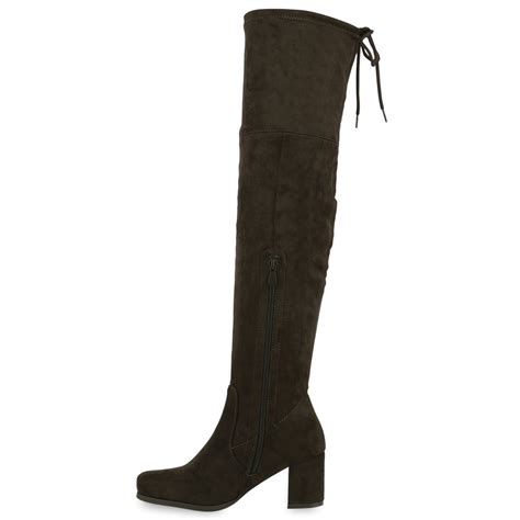 VAN HILL Damen Overknees Stiefel Blockabsatz Kaufland De