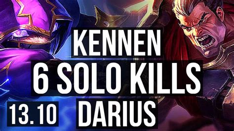 KENNEN Vs DARIUS TOP 6 Solo Kills 1000 Games 1 4M Mastery