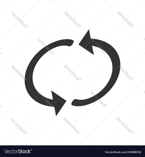 Arrow Rotation Icon In Flat Style Sync Action Vector Image