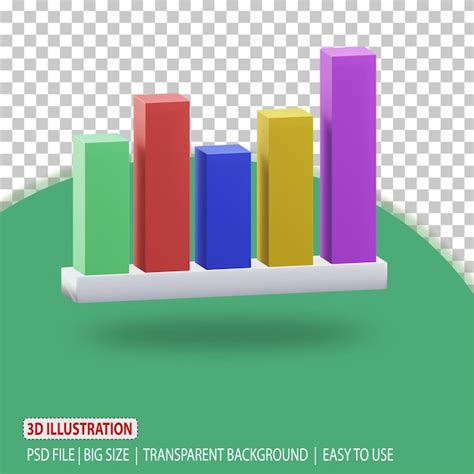 Representación de tienda en línea de icono de gráfico de barras 3d con