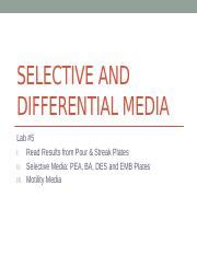 Selective And Differential Media Revised Selective And