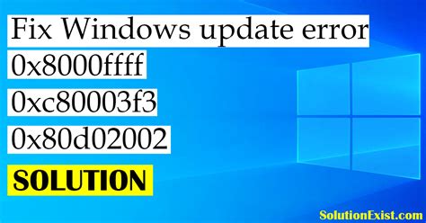 Ways To Fix Windows Error X Ffff Xc F And X D