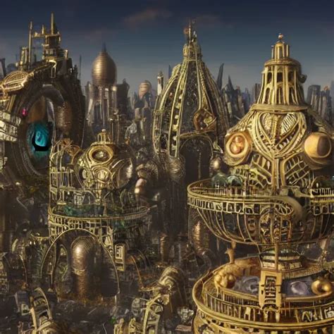 Enormous Steampunk City In A Faberge Egg Sky Stable Diffusion OpenArt