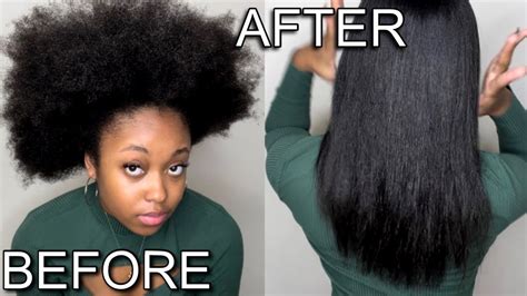 Salon Visit Straightening My Natural Hair No Damage YouTube