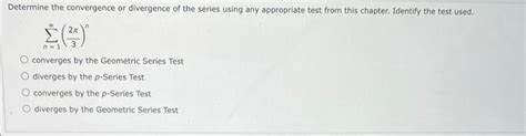 [solved] determine the convergence or divergence of the se