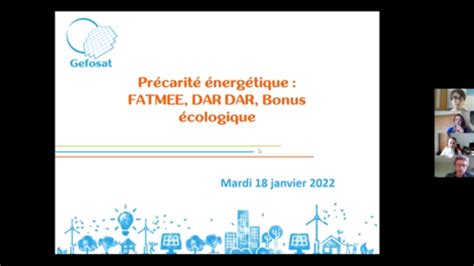 Webinaire sur la précarité énergétique Gefosat