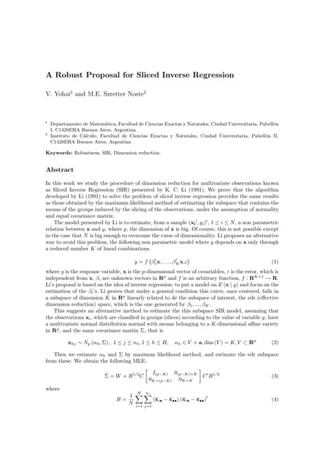pdf a robust proposal for sliced inverse regression