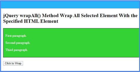 jquery wrapall method wrap all selected elements
