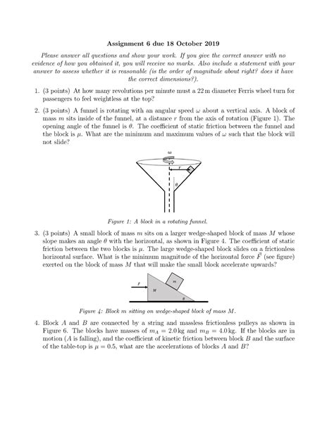 assignment 6 phys assignment 6 due 18 october 2019 please answer all questions and show your