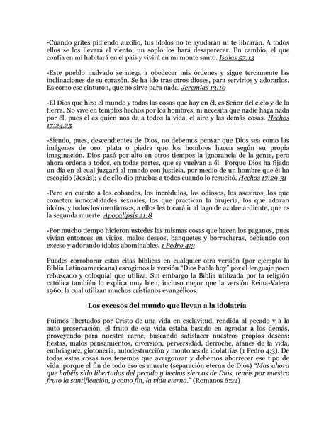 Qué dice la palabra de Dios acerca de la idolatría PDF