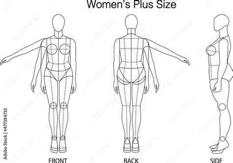 Female Fashion Figure Templates Back