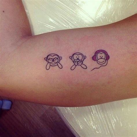 Los Tres Monos Monkey Tattoos Leg Tattoos Tatoos Cute Tattoos With